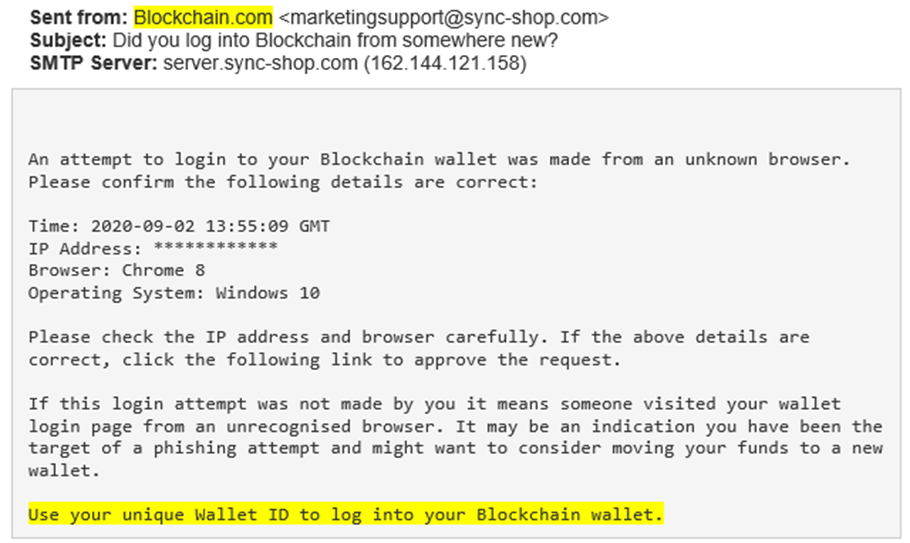 Phishing Scam – Blockchain Cryptocurrency Exchange | Blog
