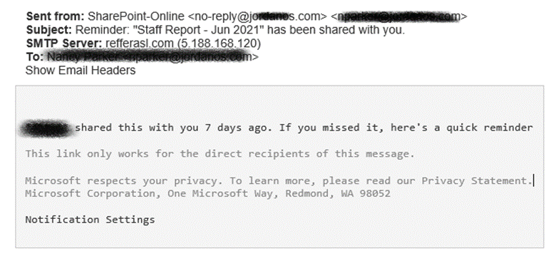 Office 365 credential theft campaign via legitimate Microsoft